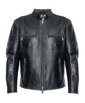 Dsquared2 Zip-pocket Leather Jacket - Black