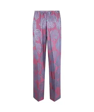 Dries Van Noten Floral Print Elastic Waist Trousers