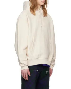Burberry Kangaroo Pocket Drawstring Hoodie With Equestrian Knight Design - Nude