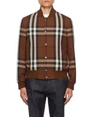 Burberry Checked Wool-blend Bomber Jacket