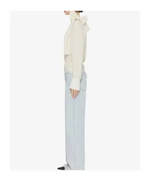 Givenchy 4g Motif Tie Neck Blouse - Eggshell Yellow