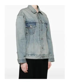 Balenciaga Collared Button-up Denim Jacket