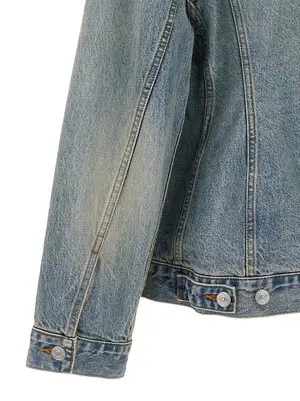 Balenciaga Collared Button-up Denim Jacket