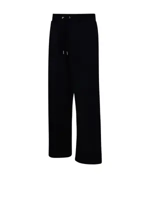 AMI Paris Drawstring Wide-leg Trousers - Black