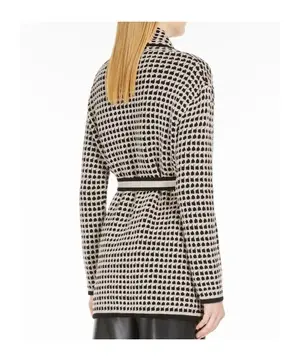 Max Mara Belted Grid-pattern Cardigan