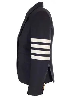 Thom Browne Single-breasted Blazer With Signature Stripes - Blue