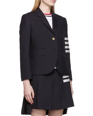 Thom Browne Single-breasted Blazer With Signature Stripes - Blue