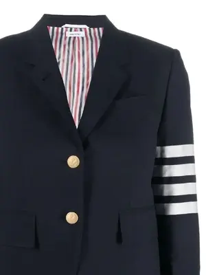 Thom Browne Single-breasted Blazer With Signature Stripes - Blue