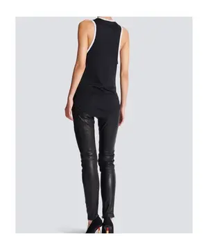 Balmain Flocked Relaxed Tank Top