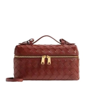 Bottega Veneta Intrecciato Leather Vanity Case - Sapelli Red