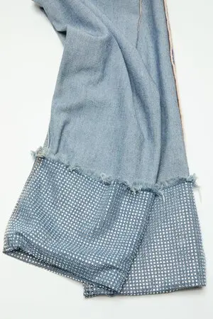 Acne Studios Side-stripe Embellished Cuff Jeans - Gray