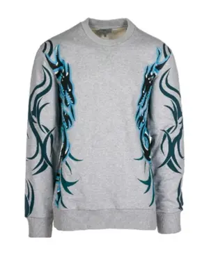 LANVIN Printed Long Sleeve Crewneck Sweatshirt