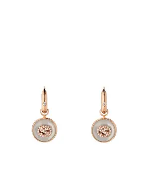 Gucci Interlocking Diamond 18k Rose Gold Earrings - Yellow