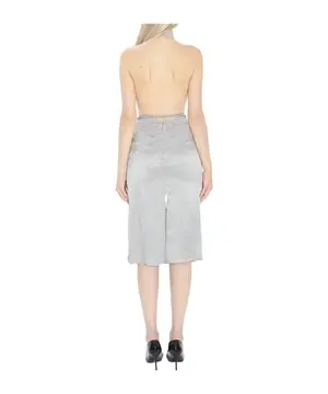 Gucci Lace Detailed Satin Halterneck Dress - Grey