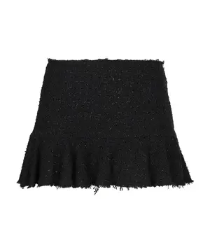 Blumarine Lurex Mini Skirt With Fringed Edges