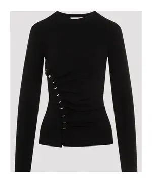 Rabanne Long Sleeve Button Detailed Top