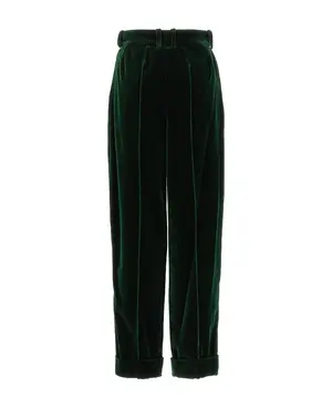Alexandre Vauthier High-waist Wide-leg Velvet Trousers - Black