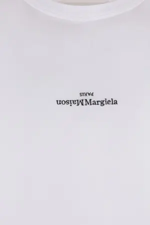 MAISON MARGIELA Logo Embroidered Crewneck T-shirt - No
