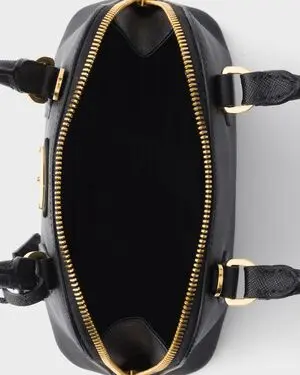 Prada Zip-up Top Handle Bag - Black