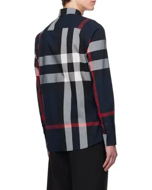 Burberry Checkered Long-sleeved Shirt - Black