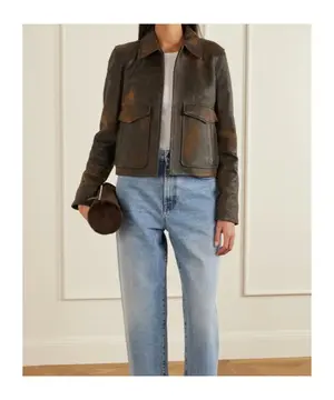 Simkhai Textured Leather Jacket - Brown-dark Brown