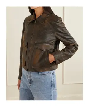 Simkhai Textured Leather Jacket - Brown-dark Brown