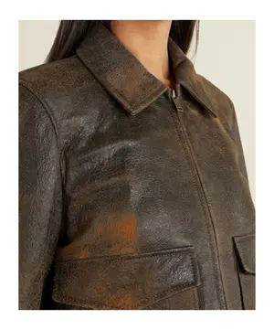 Simkhai Textured Leather Jacket - Brown-dark Brown