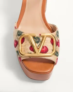 Valentino Garavani Vlogo Cherryfic High Block Heel Platform Sandals - Multi-color