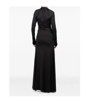 Victoria Beckham Twisted V-neck Maxi Dress With Cutout Shoulder