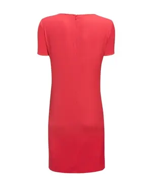 Emporio Armani Round Neck Dress With Pleated Details