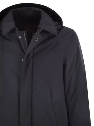 Herno Hooded Down Jacket With Detachable Hood - Black