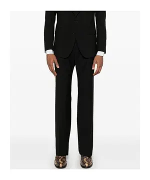 Tagliatore Tailored Straight Leg Trousers - Black