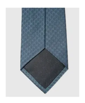 Gucci Gg Jacquard Neck Tie - Blue