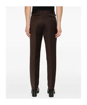 MAISON MARGIELA Belted Pressed Crease Tailored Trousers