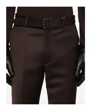 MAISON MARGIELA Belted Pressed Crease Tailored Trousers