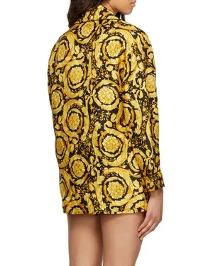 Versace Baroque Pattern Long Sleeved Pajama Top - Multicolor