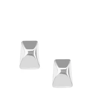 ANINE BING Curved Rectangle Polished Finish Earrings - Silver