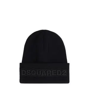 Dsquared2 Logo Embroidered Beanie - Black