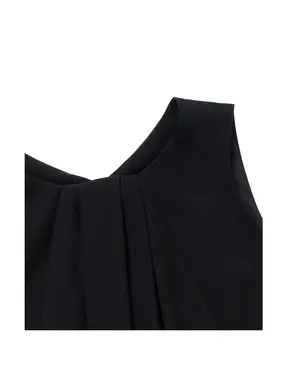 Emporio Armani Sleeveless Round Neck Dress With Pleated Details
