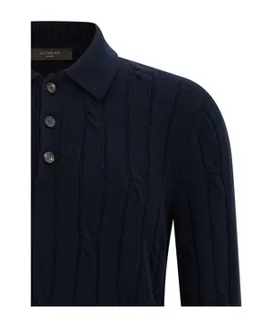 ZANONE Braided Stitch Polo Shirt - Blue