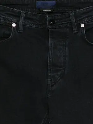 Stone Island Logo Patch Slim Fit Jeans - Black