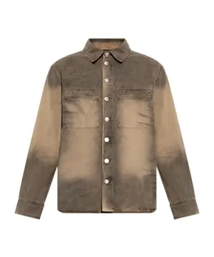 MISBHV Distressed Denim Shirt Jacket - Brown