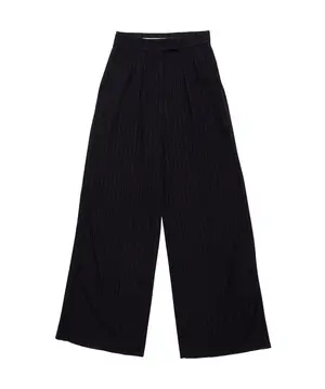 Max Mara Pinstriped Wide-leg Trousers - Black