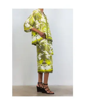 Max Mara Printed Shirt With Lapel Collar And Three-quarter Sleeves