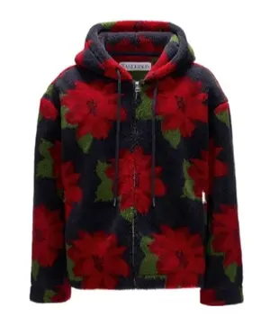 J.W.ANDERSON Floral Printed Zipped Hooded Jacket