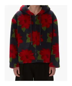 J.W.ANDERSON Floral Printed Zipped Hooded Jacket