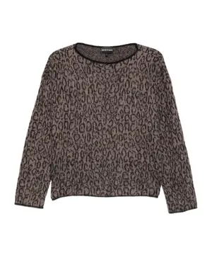 Emporio Armani Long Sleeve Leopard Print Jumper