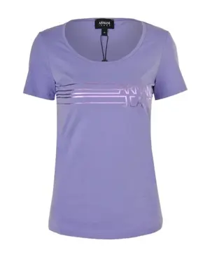 Emporio Armani Logo Short Sleeve T-shirt - Purple