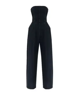 AGOLDE Agolde Strapless Denim Jumpsuit With Side Pockets Dkblueblk