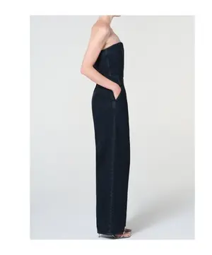 AGOLDE Strapless Denim Jumpsuit With Side Pockets